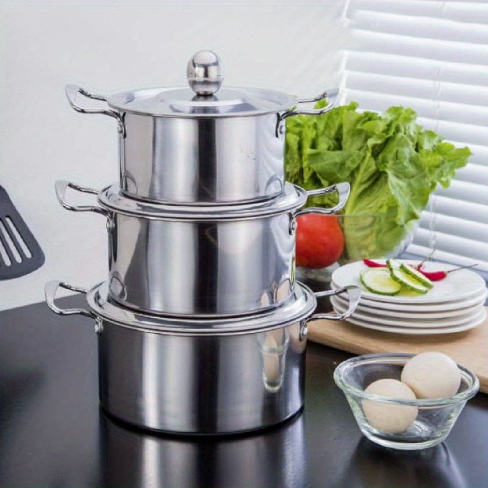 Click here for Bamboohart 3pcs Stainless Steel Stockpot With Lid... prices