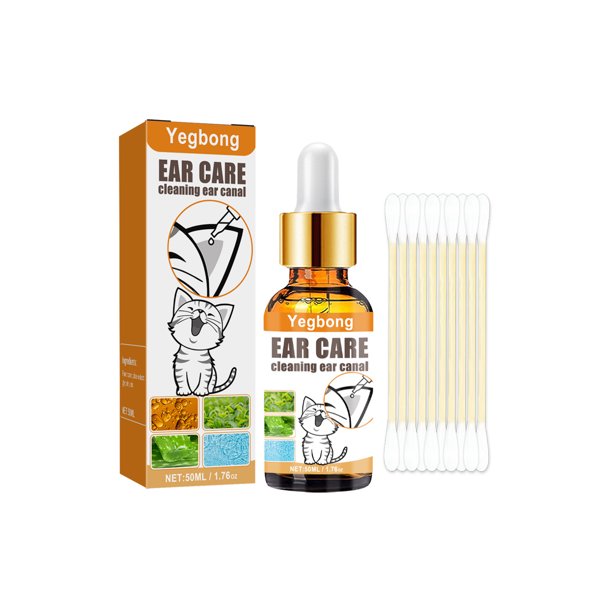 Pet Ear Wash Set,Pet Clean Ear Drops For Clean The Ear Canal to Remove ...