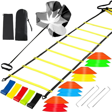 Speed and Agility Training Set Includes 12 Rung Agility Ladders 1 ...