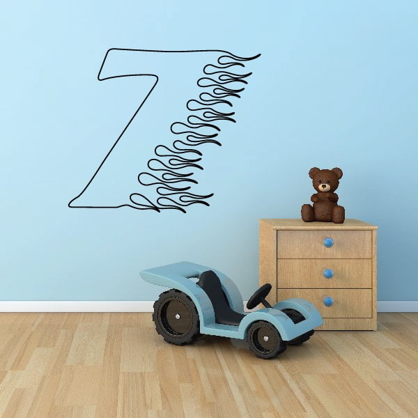 Flaming Number 1 Wall Decal - Vinyl Decal - Car Decal - MC264 - 36 ...