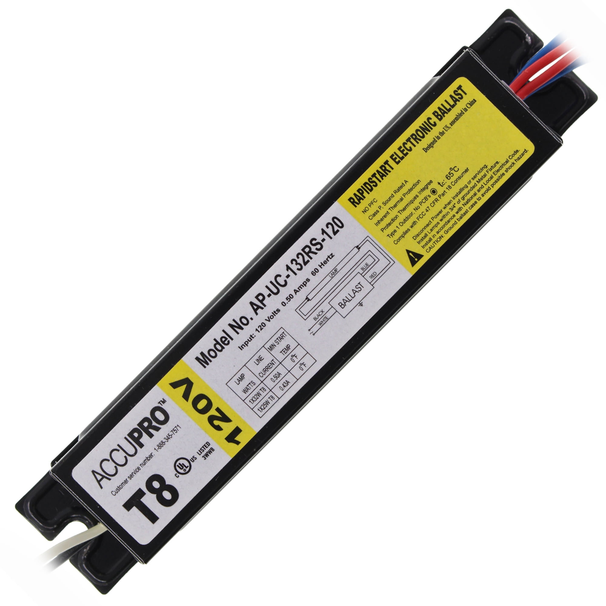 AccuPro AP UC 132RS 120 Fluorescent Ballast 1 Lamp F32T8 32W T8