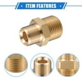 Unique Bargains Pressure Washer Connector Fitting G1/2" to G3/8" Male Adapter Brass Hose ...