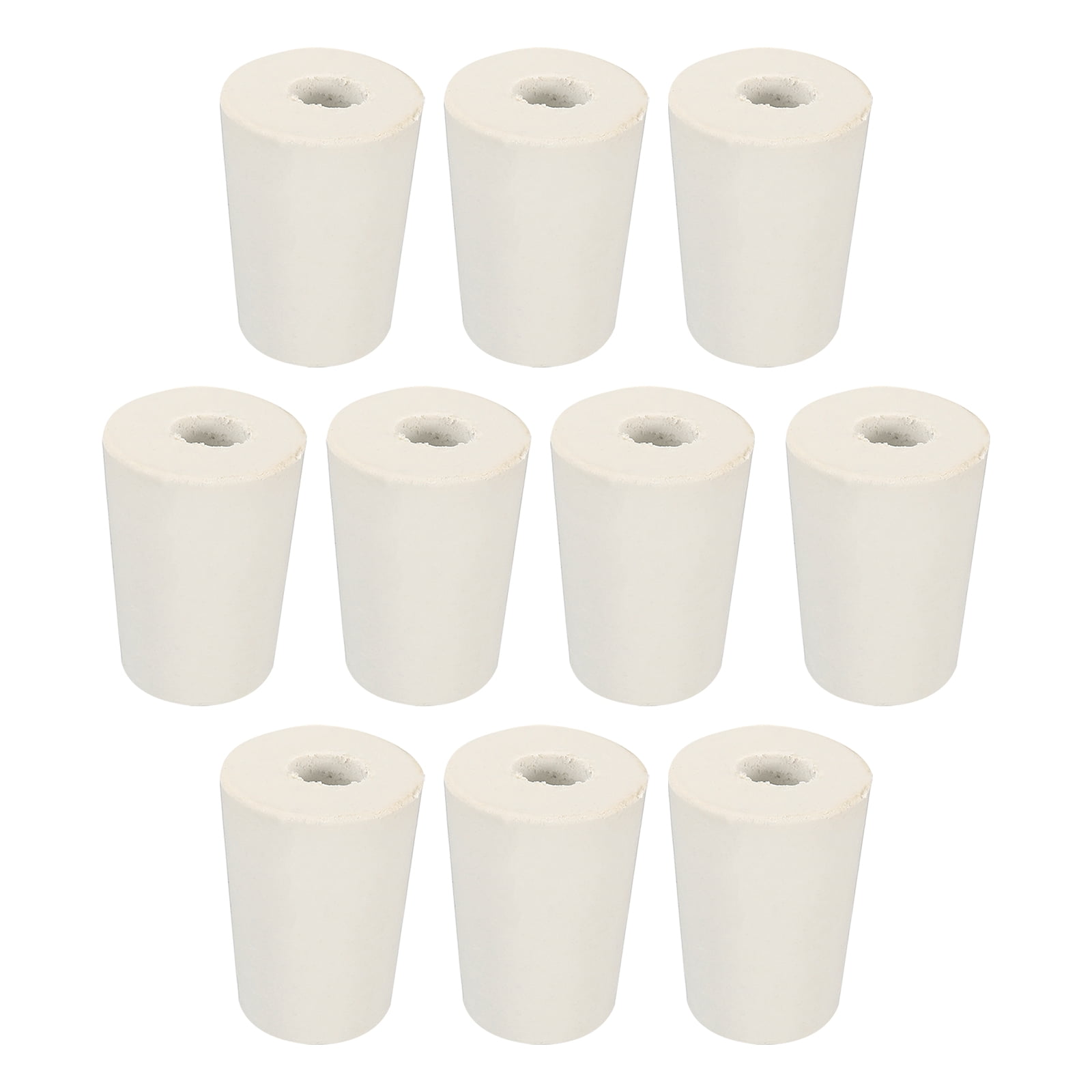 Uxcell Rubber Tapered Plug 15mm to 20mm with 8mm Hole Test Tubes Bungs ...