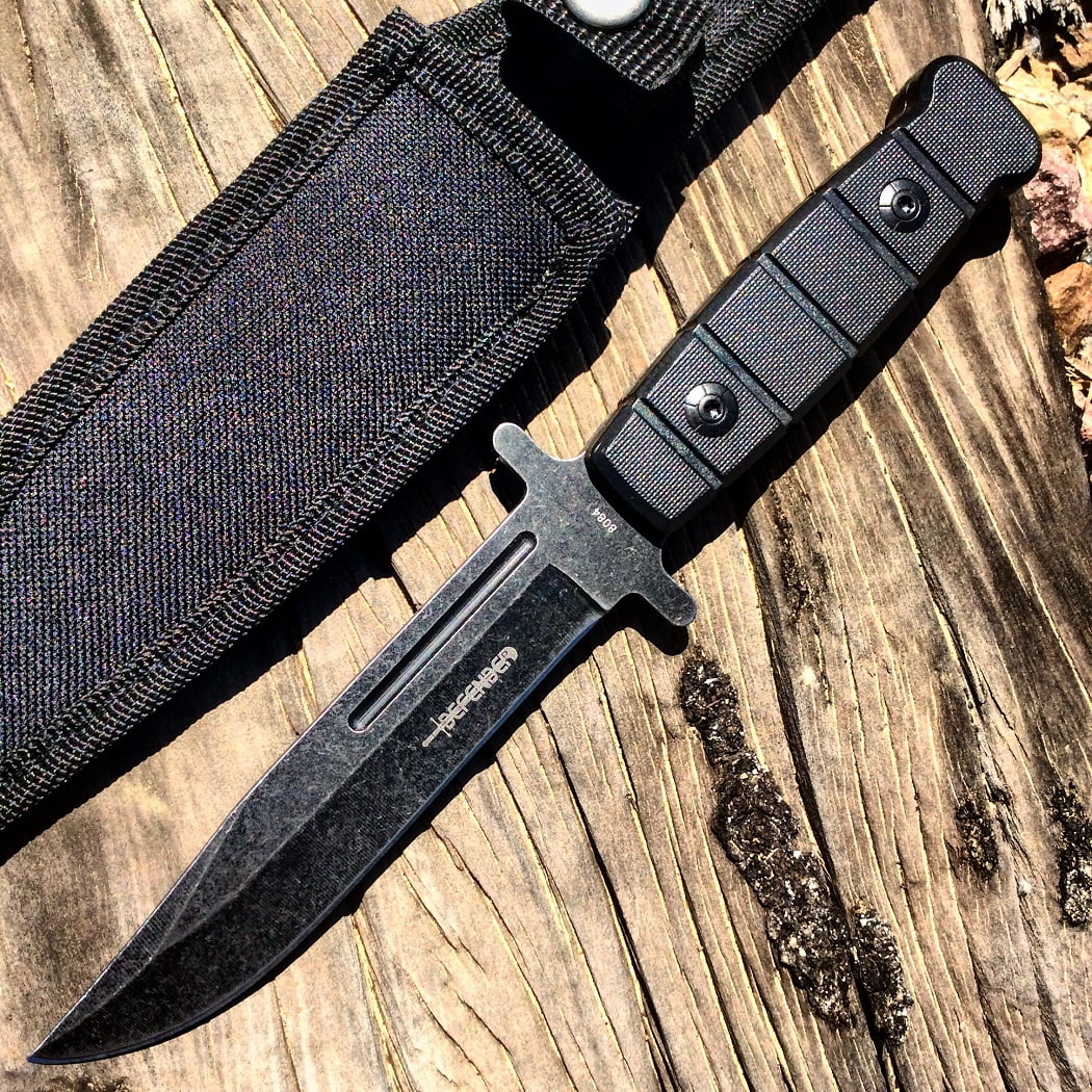 9' Defender Hunting Knife with Stone Washed Blade Stainless Steel ...