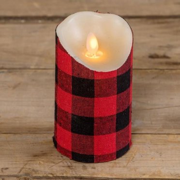 Red & Black Gingham Timer Candle - 3x7 Pillar - Walmart.com