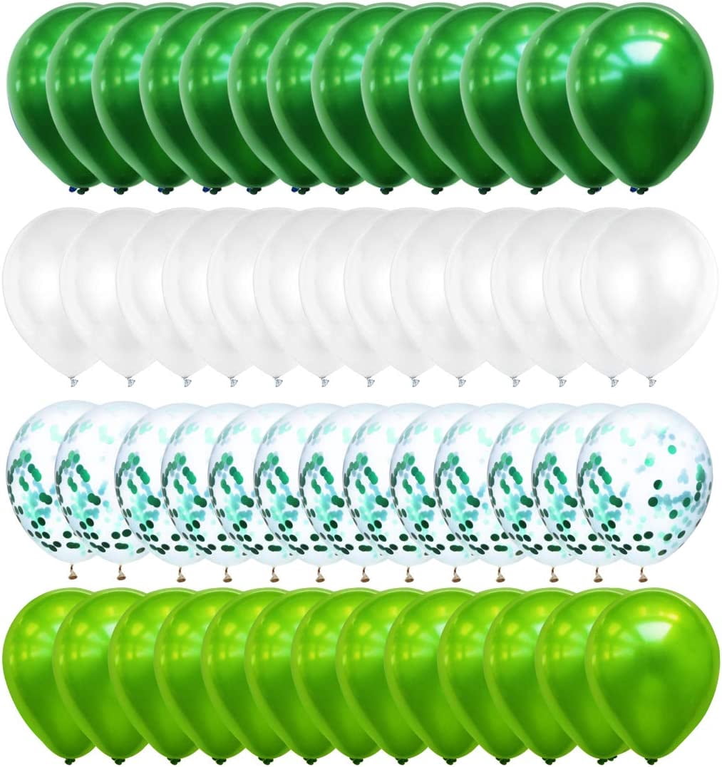 Globos de látex blanco verde, 60 piezas Globo verde oscuro, Globos de ...
