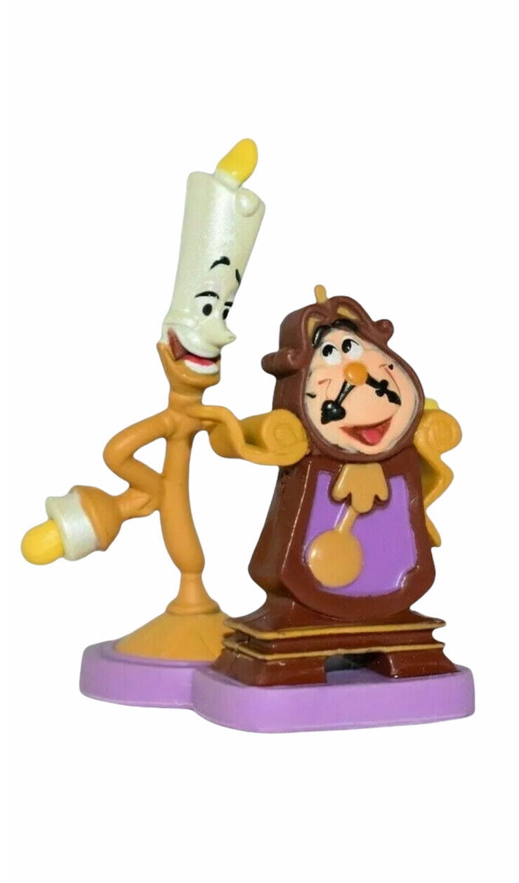 Beauty & Beast Cogsworth & Lumiere 2.5" PVC Cake Topper Figure Figurine ...
