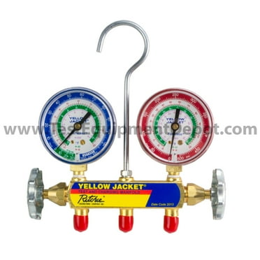 Yellow Jacket 42021 Series 41 Manifold, with 3-1/8' Gauges - Walmart.com