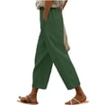 BONIXOOM Capri Womens Pants, Elastic Waist Straight Leg Casual Pants ...