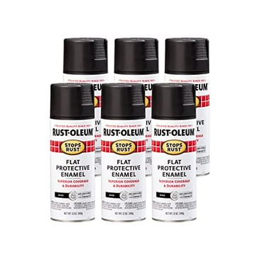 6-Pack of 12 oz Rust-Oleum 7220830 Stops Rust Black Textured Spray ...