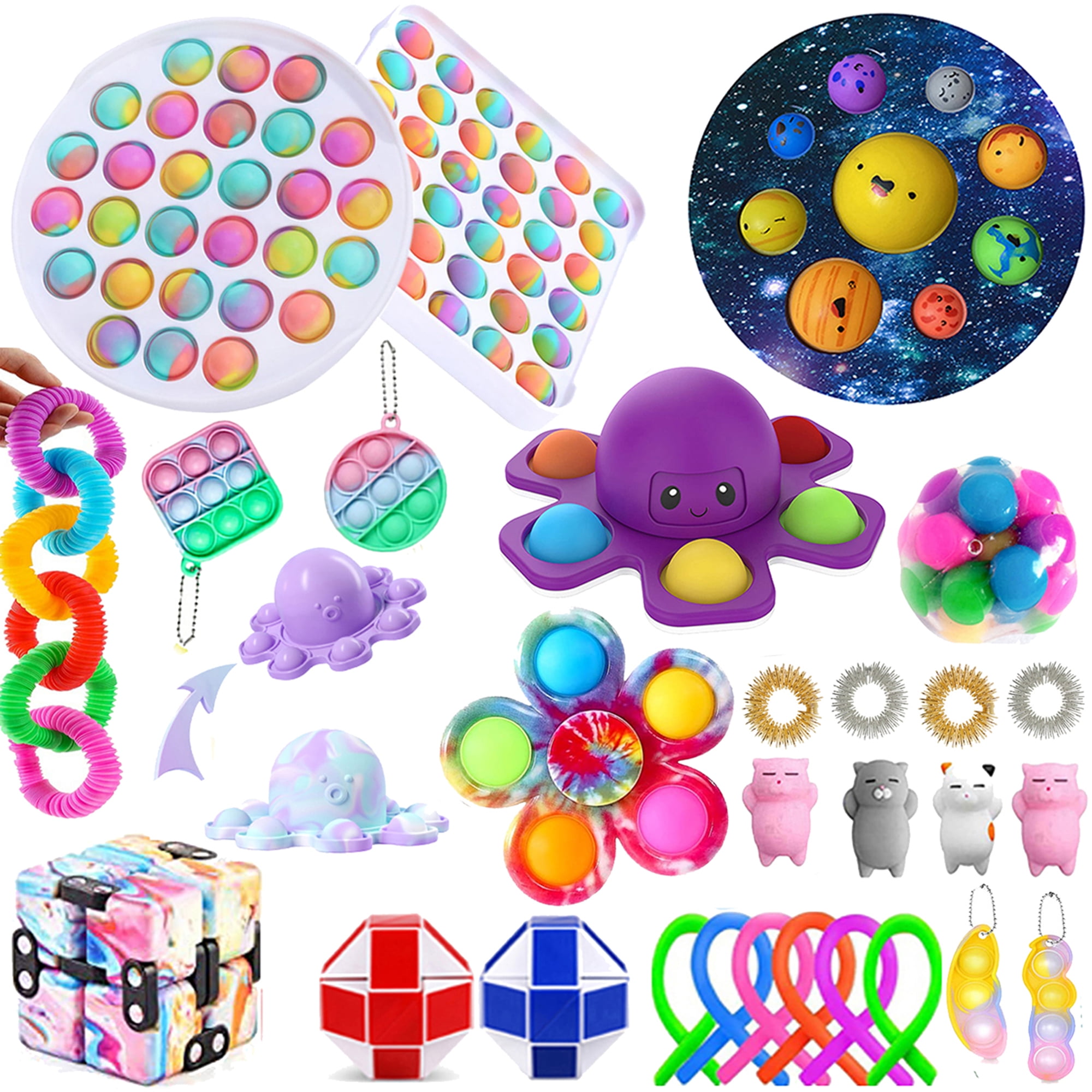 TIK Tok Sensory Fidget Toys Pack, Anxiety Relief Push Bubble Pop Toys ...
