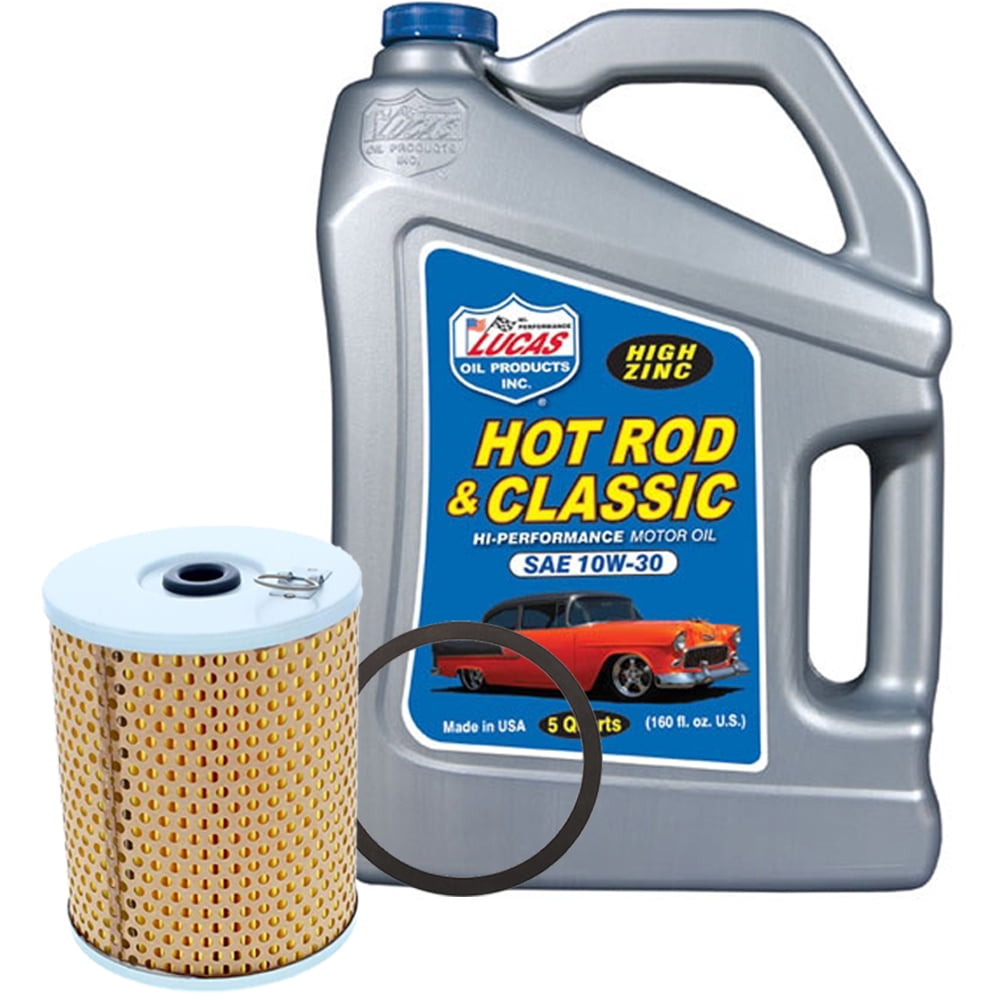 Lucas 10679 10W30/Beehive Filter Hot Rod Oil Change Kit, 5 Quart ...