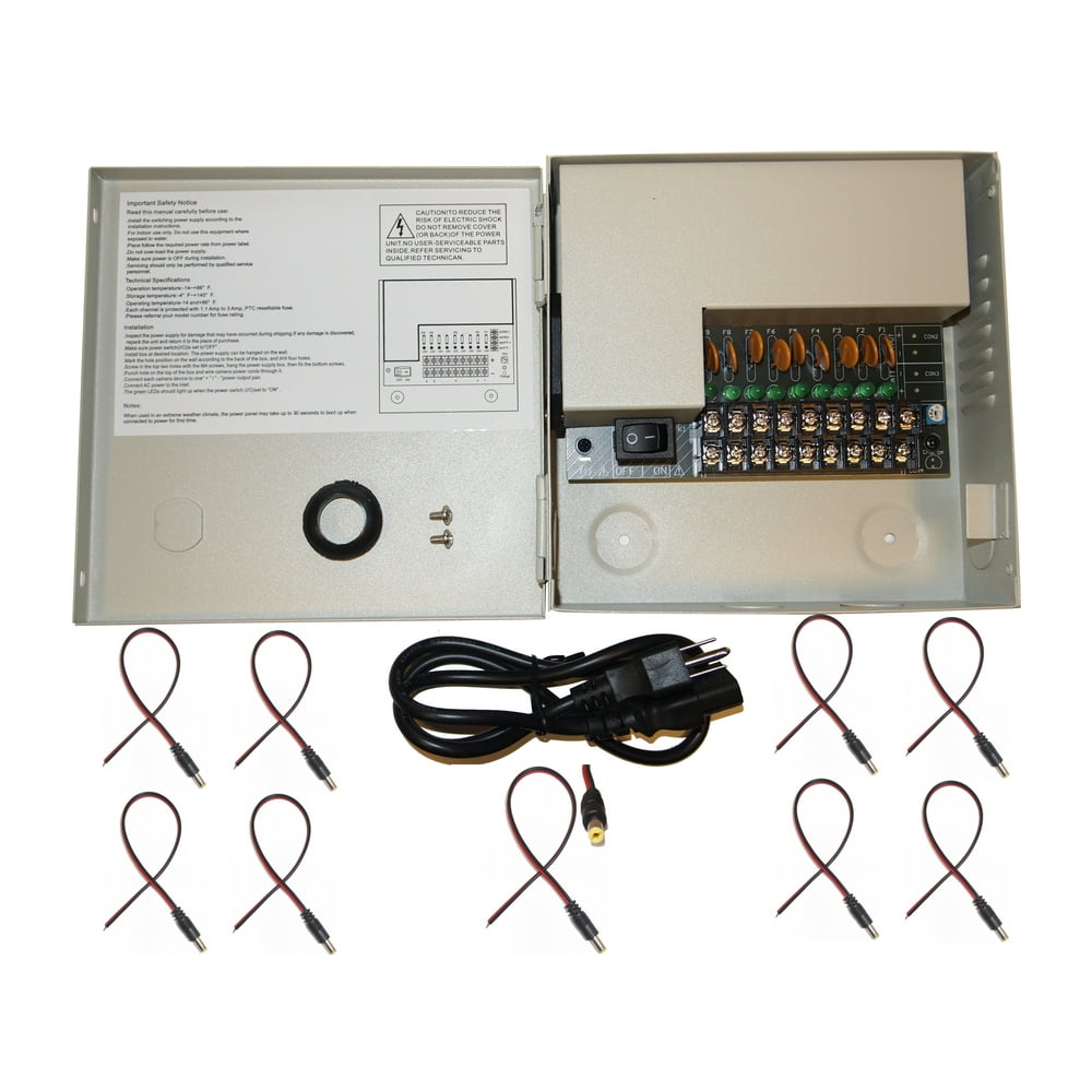 Evertech 9 Channel 12V DC Power Distribution Box with 9 Pcs. Male ...