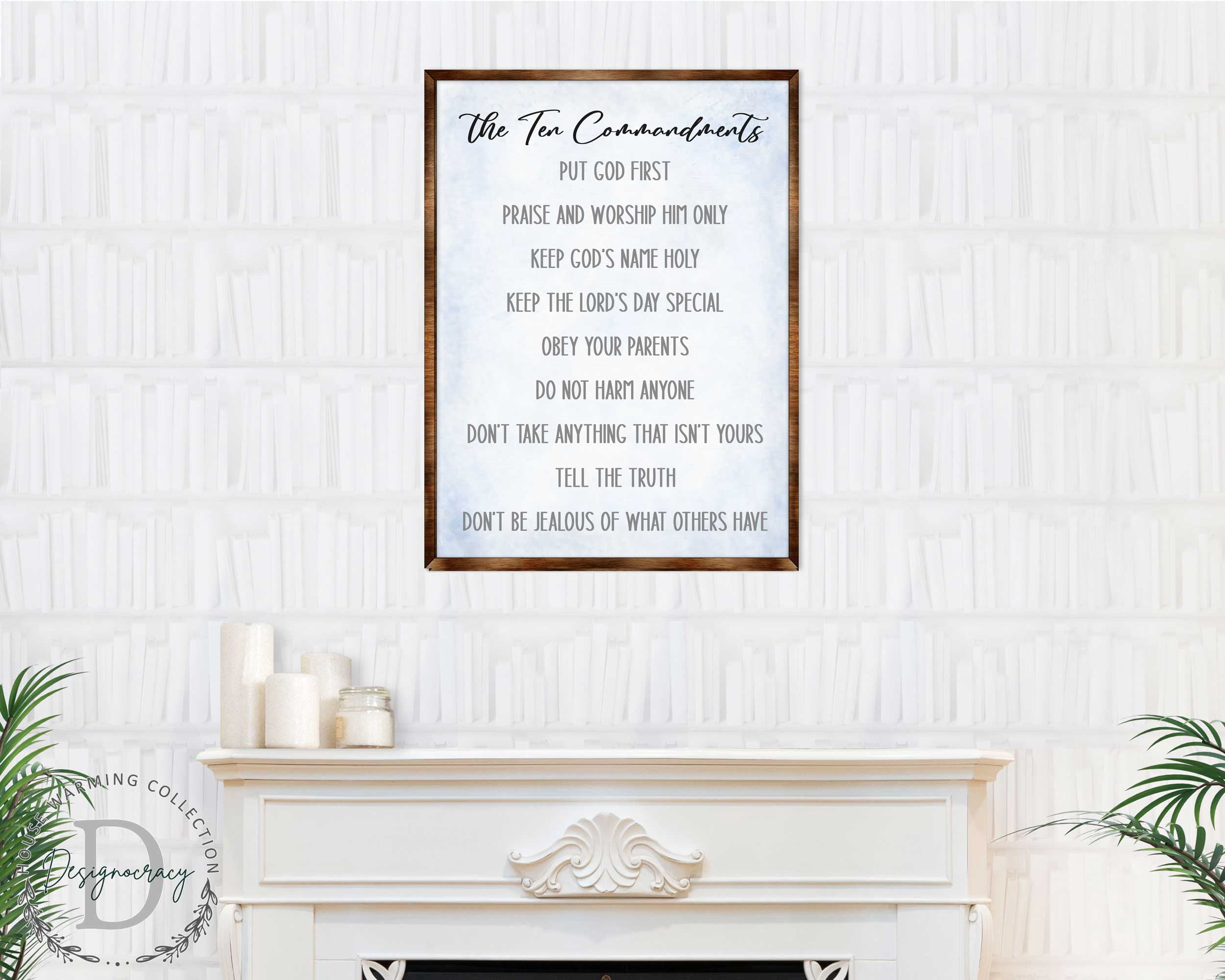 The Ten Commandments | Wooden Religious wall art | living room wall ...