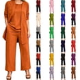 Aihuaihua 3 Piece Travel Outfits for Women Dressy Pant Suit Long Sleeve ...