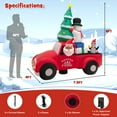 Costway 8FT Christmas Inflatable Santa Claus Driving a Car with LEDs ...