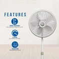 Lasko 1820 18 Elegance & Performance Adjustable Pedestal Fan, White ...
