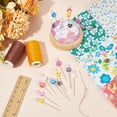1Set 50Pcs 10 Colors Handmade Polymer Clay Flower Iron Head Pins ...