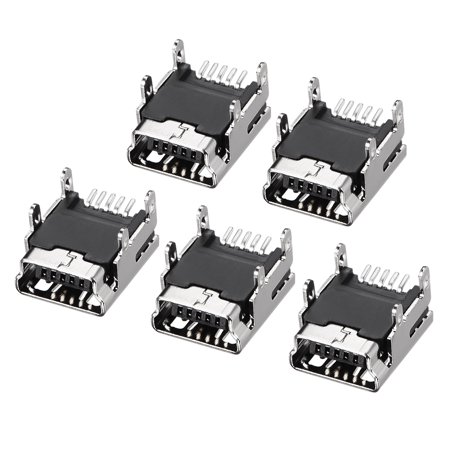 Mini USB PCB Connector Type-B 5P SMT Vertical Insert Straight Angle ...