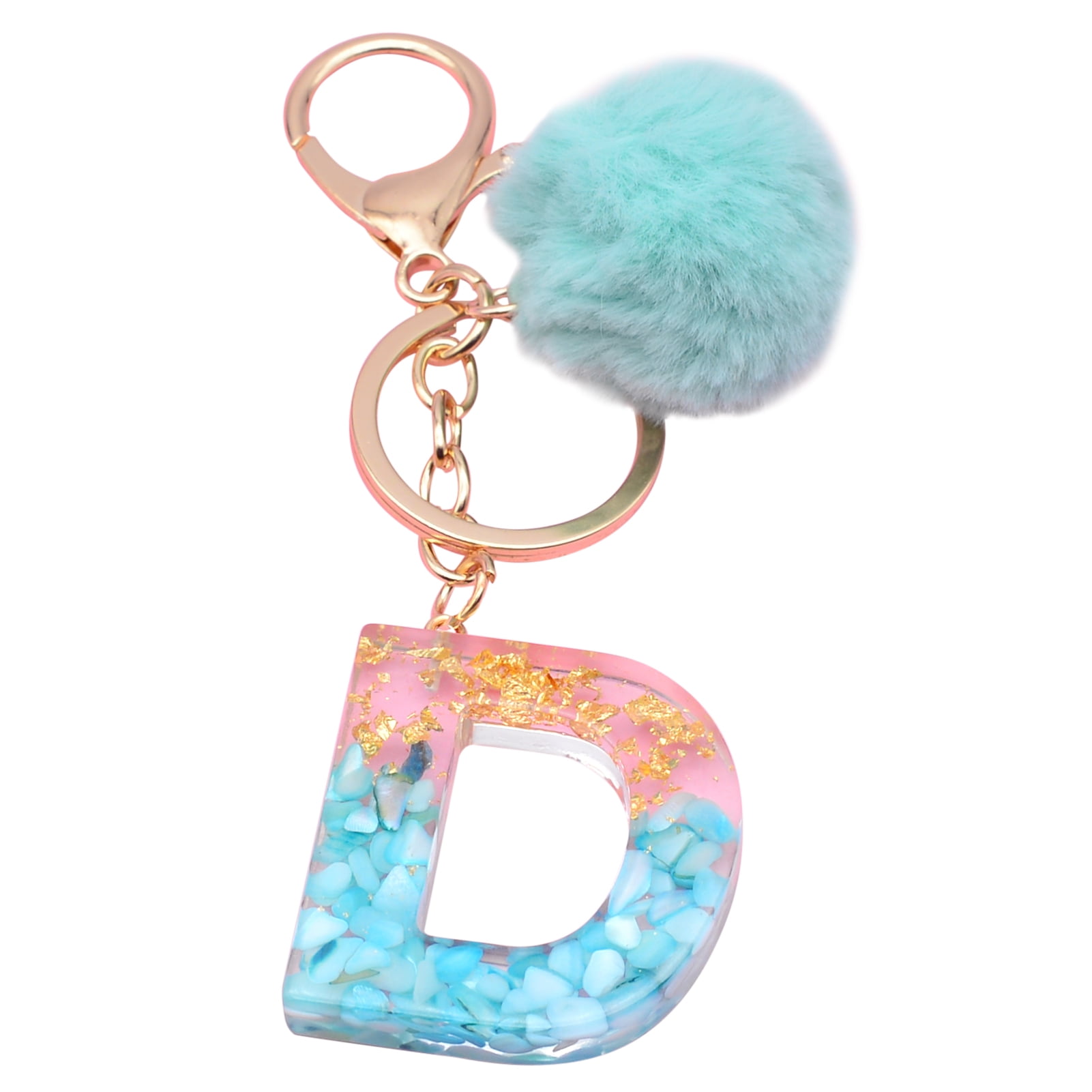 harmtty Key Chain Ornamental Multi-color Rhinestone Decor Initial ...