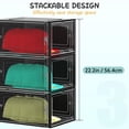 6 Pack Hat Organizer Box, Stackable Clear Baseball Caps Holder Box ...