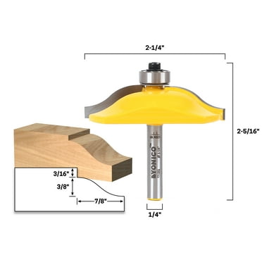 3 Bit Edge Molding Router Bit Set - Ogee - 1/4" Shank - Yonico 13325q ...