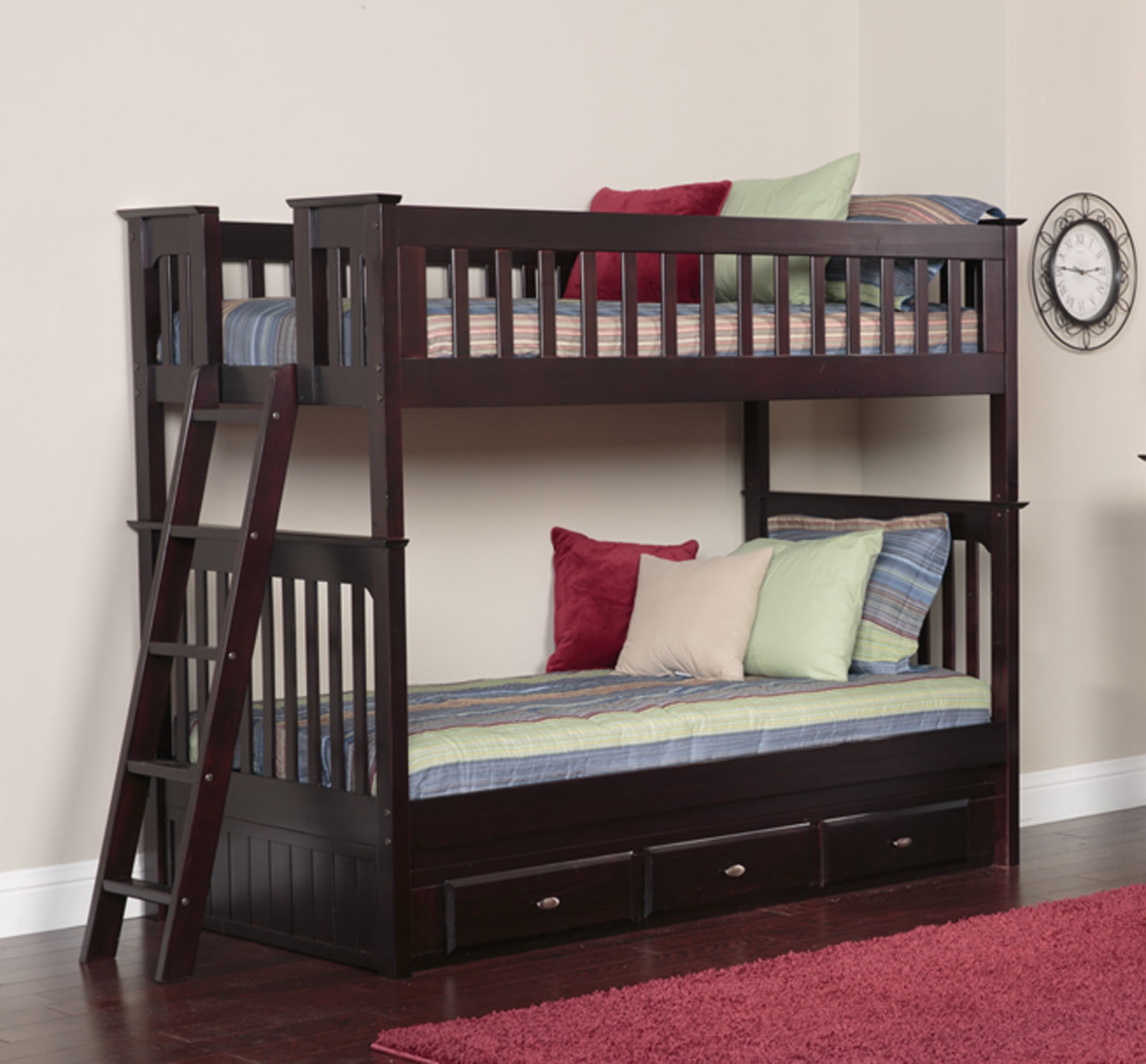 American Furniture Classics Model 2910-TTE, Solid Pine Twin/Twin Bunk ...