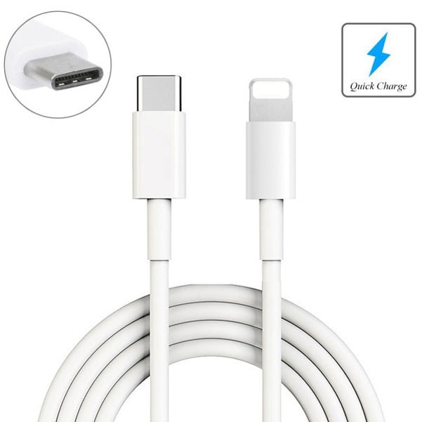 6ft Long TPE Type-C to iPhone Cable White Compatible With iPhone XS Max ...