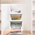 4 Pack Stackable Plastic Storage Baskets Foldable Drawers For Home