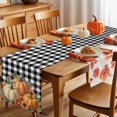 Autumn Pumpkin Sunflower Table Runner 13x72in Non-Slip Cotton Linen ...