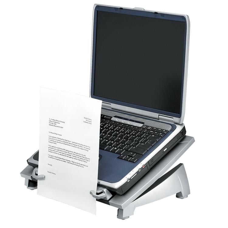Fellowes 8036701 Office Suites Laptop Riser Plus  Copyholder  15 1/8 x 11 3/8 x 6 1/2  Black