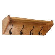 Wooden Mallet 24HCRBK 4 Hook Shelf, Brass Hooks - Black - Walmart.com