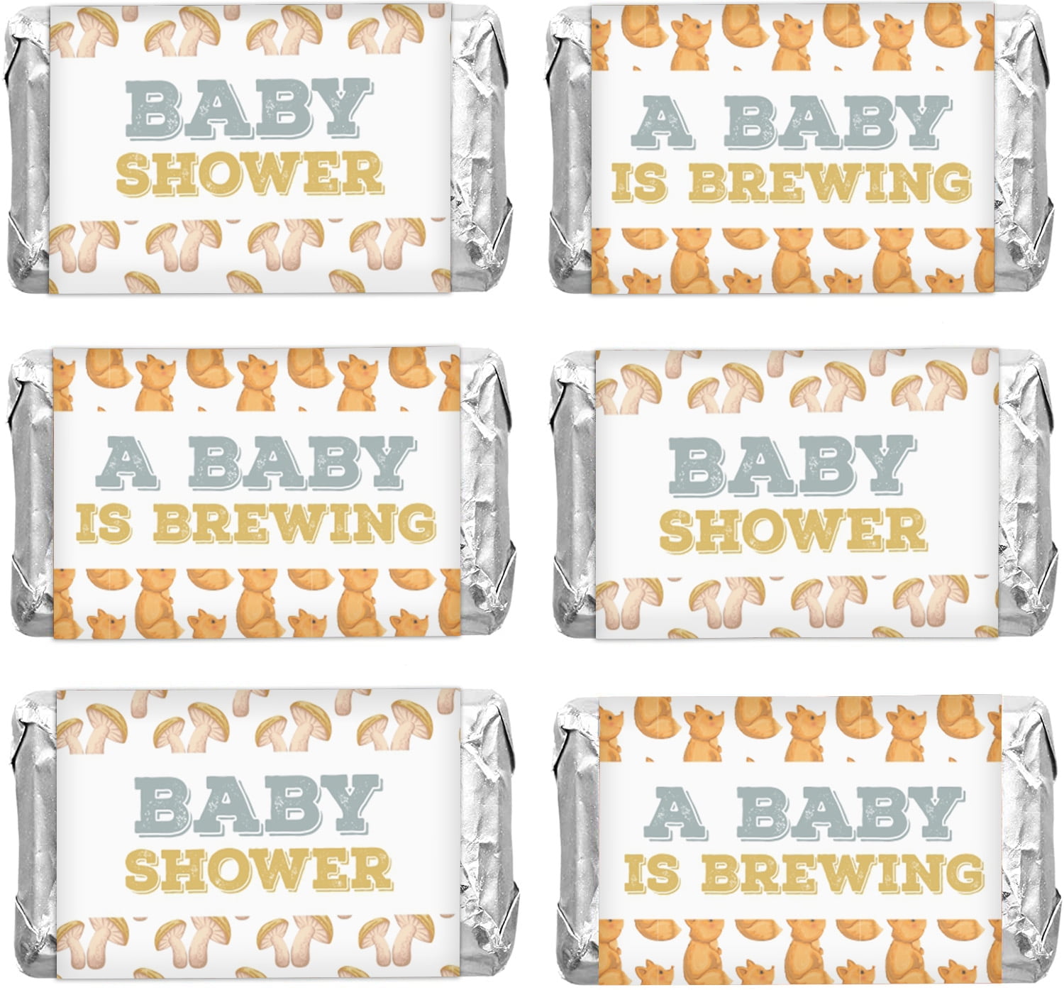 Inkdotpot Pack of 90, Baby Shower Candy Wrappers, Mini Candy Bar ...