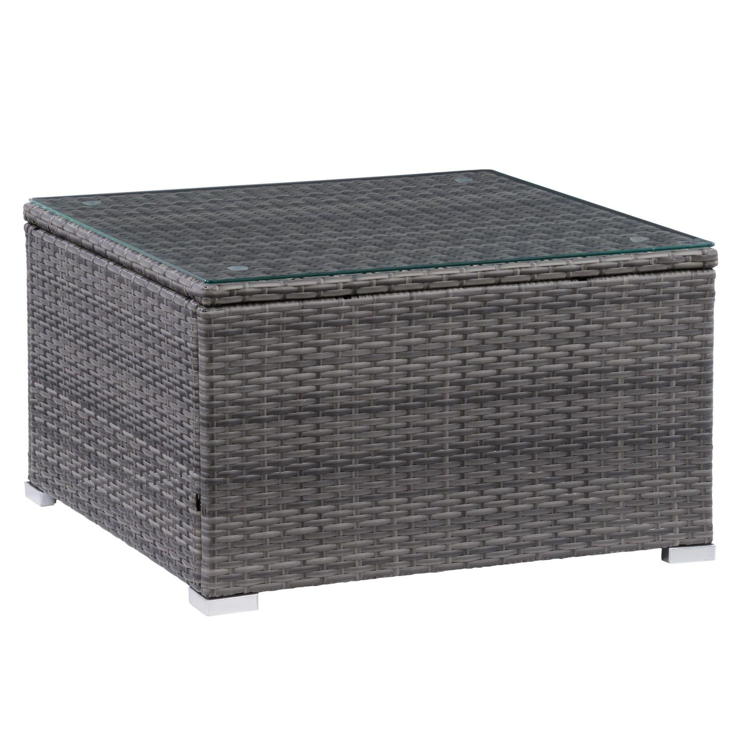 CorLiving Parksville Resin Wicker Rattan and Galvanized Steel Square ...