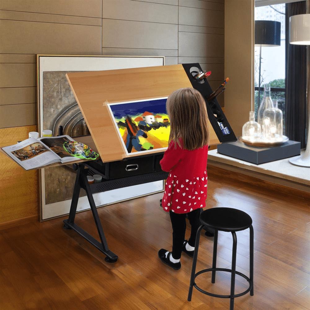 Click here for Yaheetech Height Adjustable Drafting Table & Stool... prices