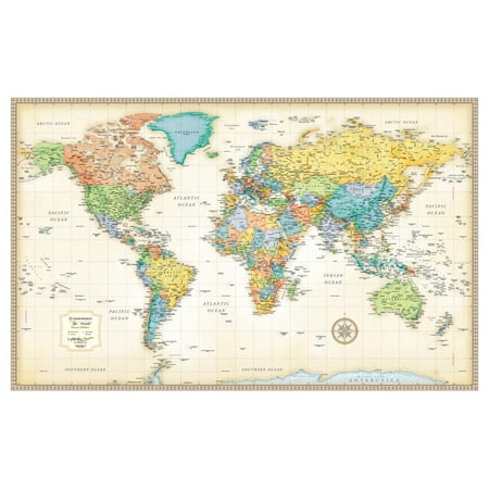 Classic Edition World Wall Map Paper Rolled | Walmart Canada