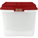 Hefty 72 Quart Clear Plastic Storage Bin with Holiday Red HIRISE Lid ...