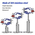 4 Pcs 304 Stainless Steel Pipe Clamp Hanger, Adjustable 50-100mm Pipe ...