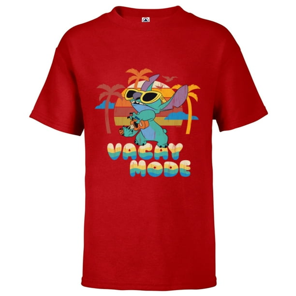 Disney Stitch Island Vacay Mode Retro Distressed - Short Sleeve T-Shirt ...