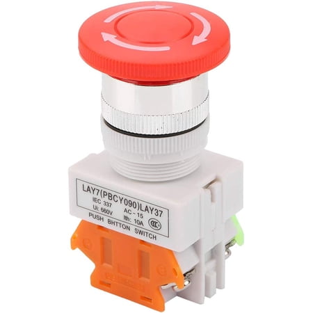 Lepai Momentary Push Button Switch, Mushroom Emergency Stop Push Button ...
