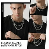 ChainsHouse Silver Chain Necklace for Men Women Rolo Stainless Steel 3mm Mens Necklaces Trendy ...