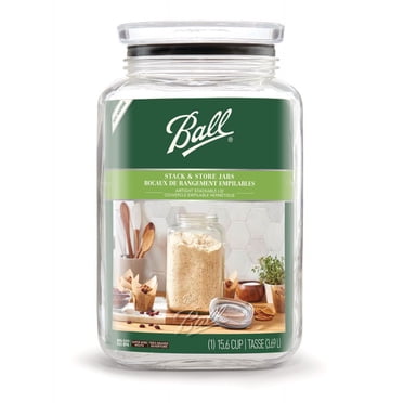 Ball® Stack & Store Airtight Gallon Glass Jar, Space-Efficient Storage ...