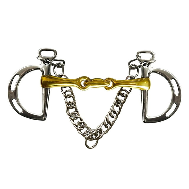 Western Style Horse Bit, Copper Mouth Horse Bit W/Curb Hooks Chain ...