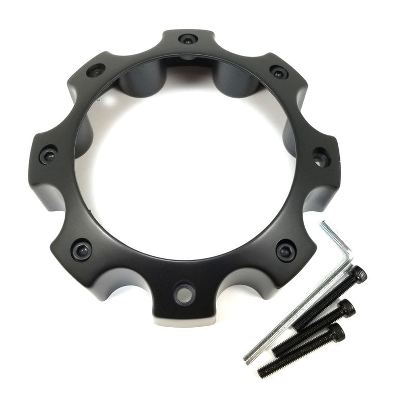 OE Creations Satin Black 6-5/8" OD Open End Wheel Center Hub Cap 8 Lug ...