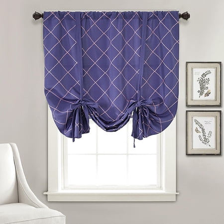 Embroidered Window Treatment Valance Tie Up Shades Rod Balconies ...