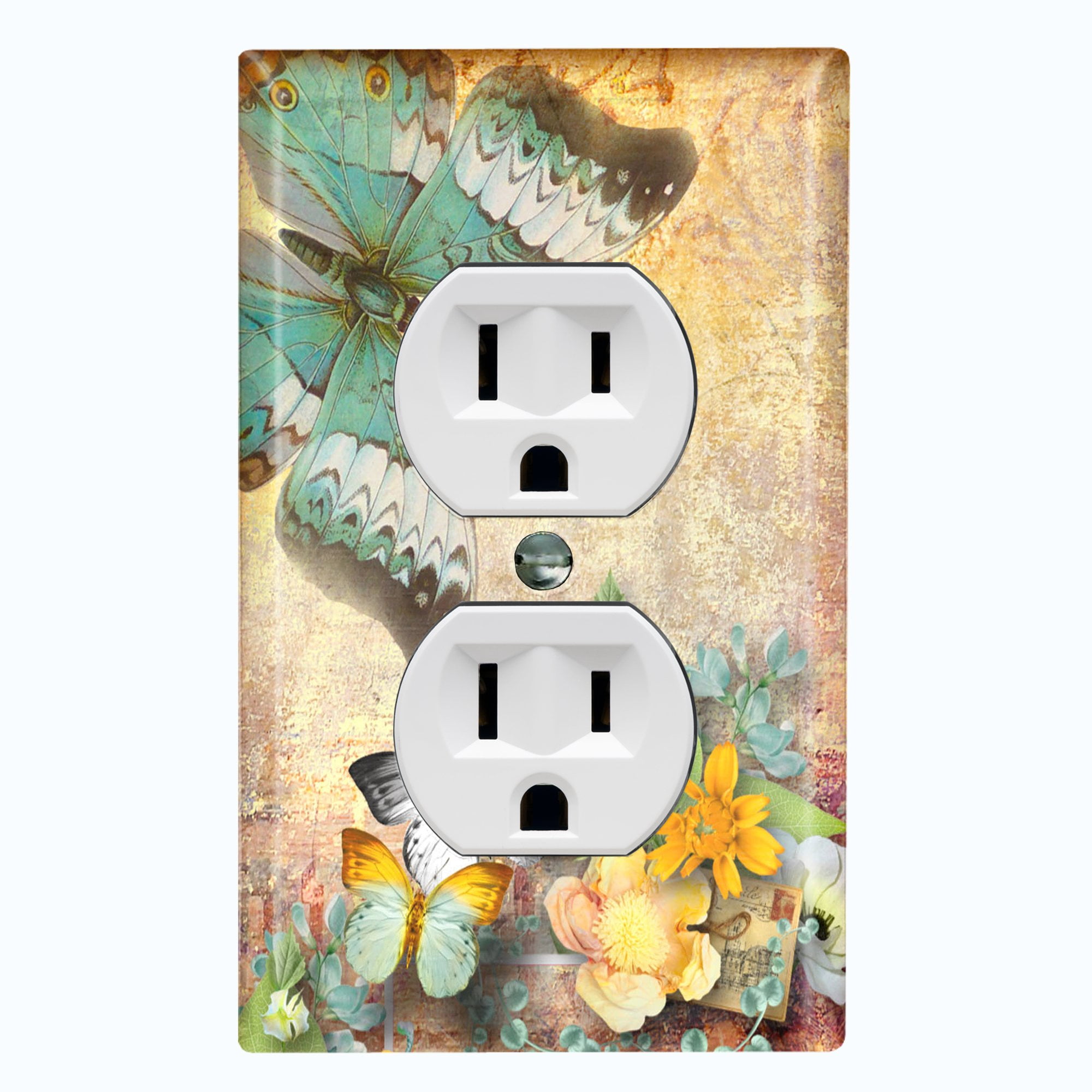 Metal Light Switch Plate Cover Floral Nature Butterfly Scripture Damask ...