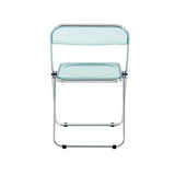 Pouseayar Transparent Clear Folding Chair PC Plastic Living Room Seat ...