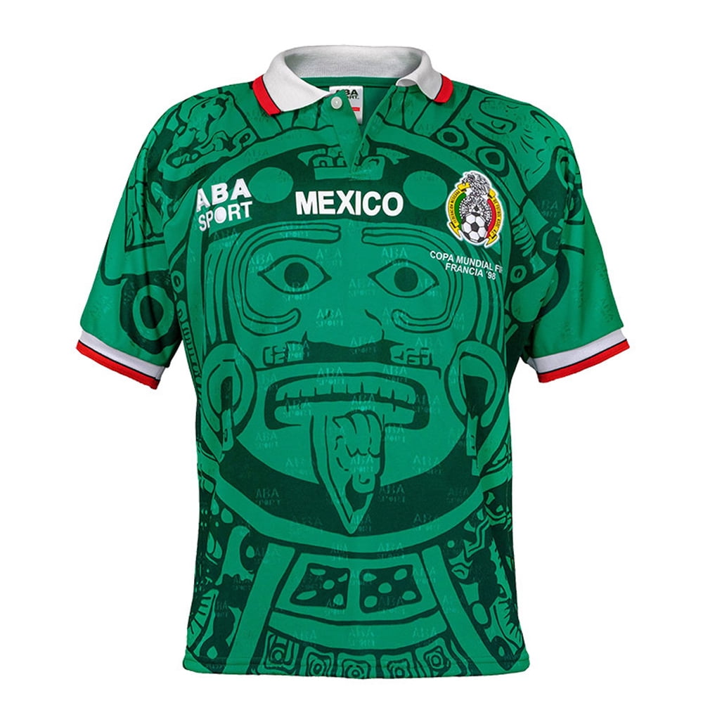 98 México retro jersey casa uniforme de fútbol verde uniforme de fútbol mexicano uniforme de ...