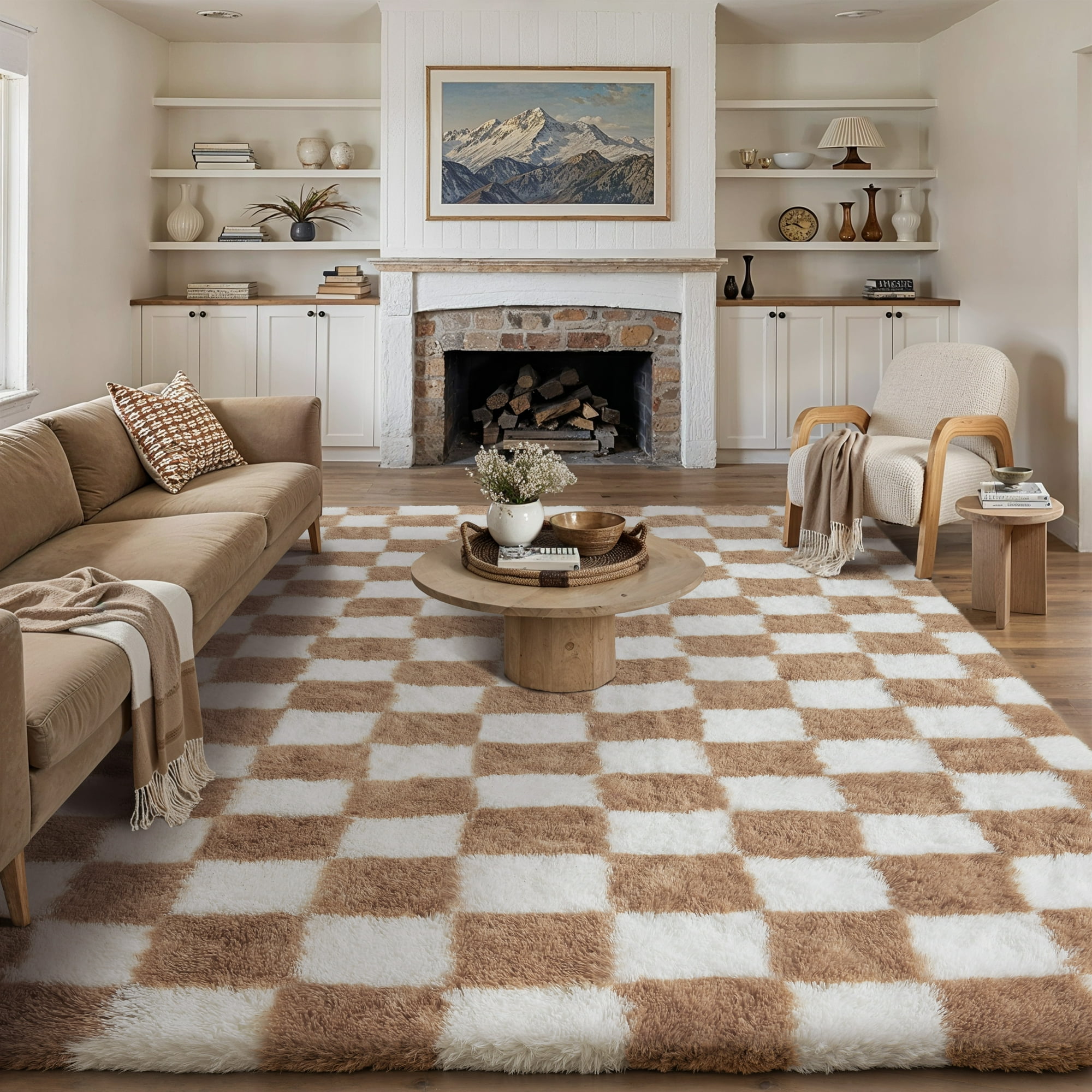 Click here for Berthmeer 8×10 Shag Geometric Area Rugs For Living... prices