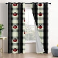Buffalo Plaid Blackout Curtains, Black Yellow Ladybug Nostalgic ...